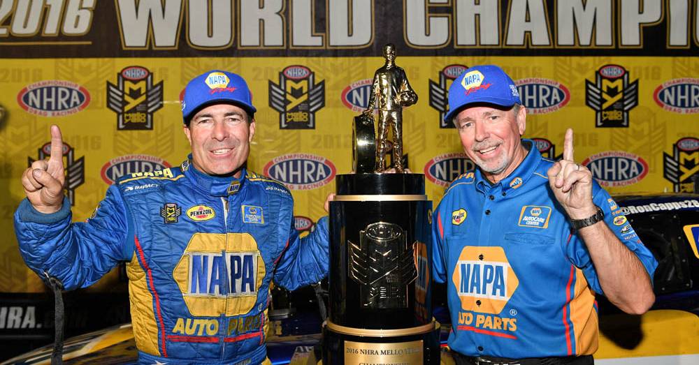 New NHRA Funny Car Champion Ron Capps Gets Taste of Being Hunted » NAPA ...